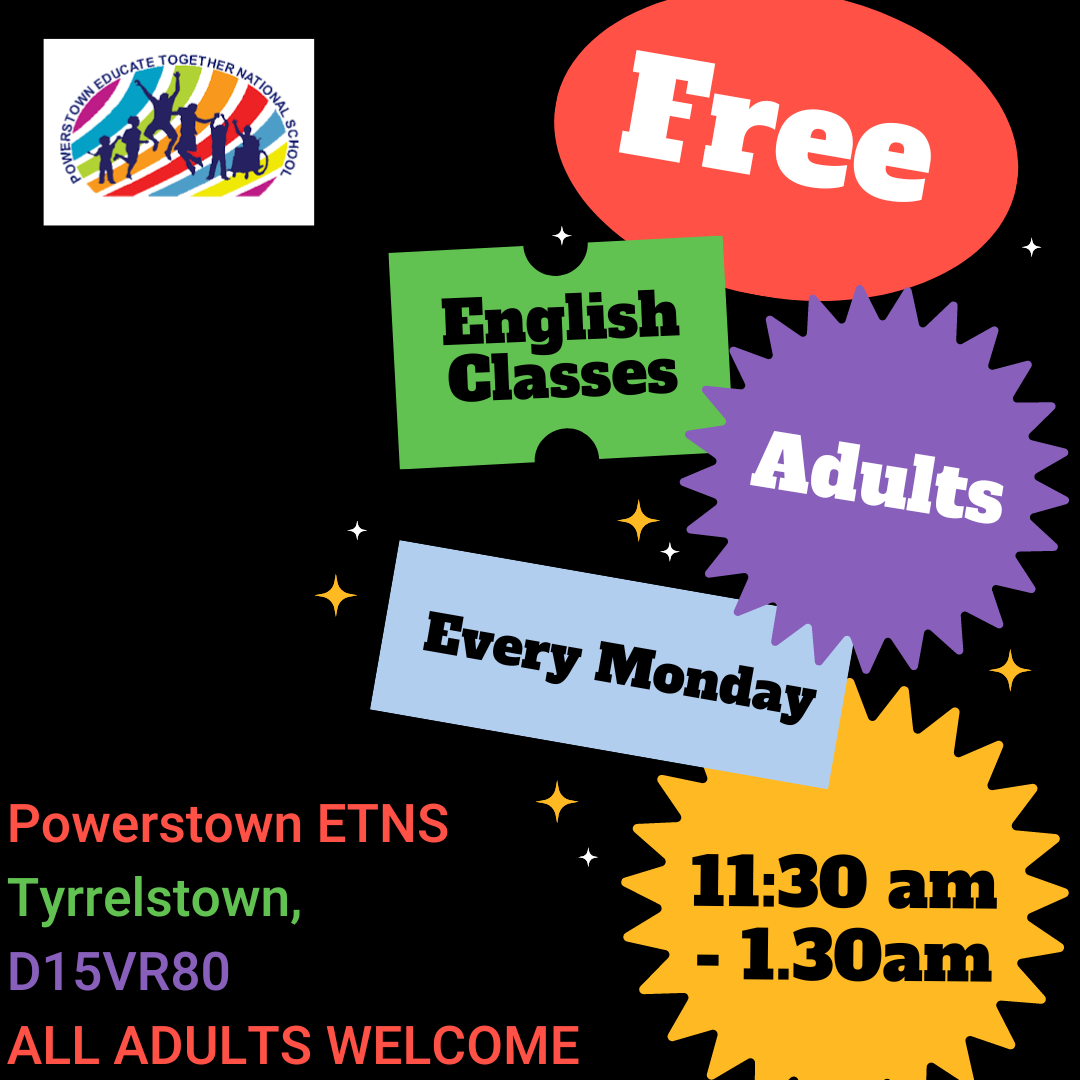 Free English Classes for Adults – Mondays – Powerstown Educate Together ...