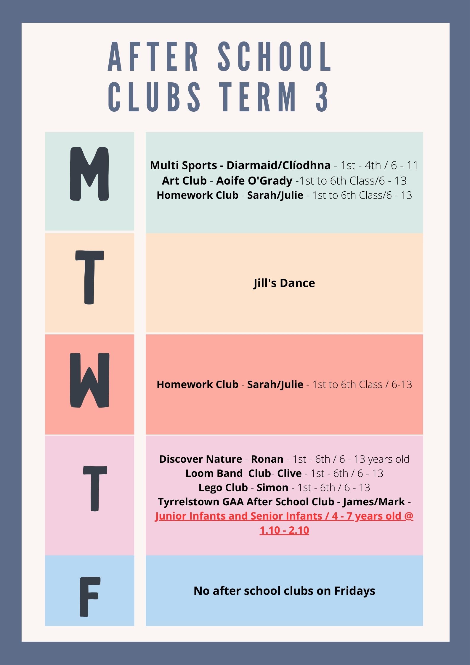 After School Clubs Term 3 2024 – Powerstown Educate Together National ...