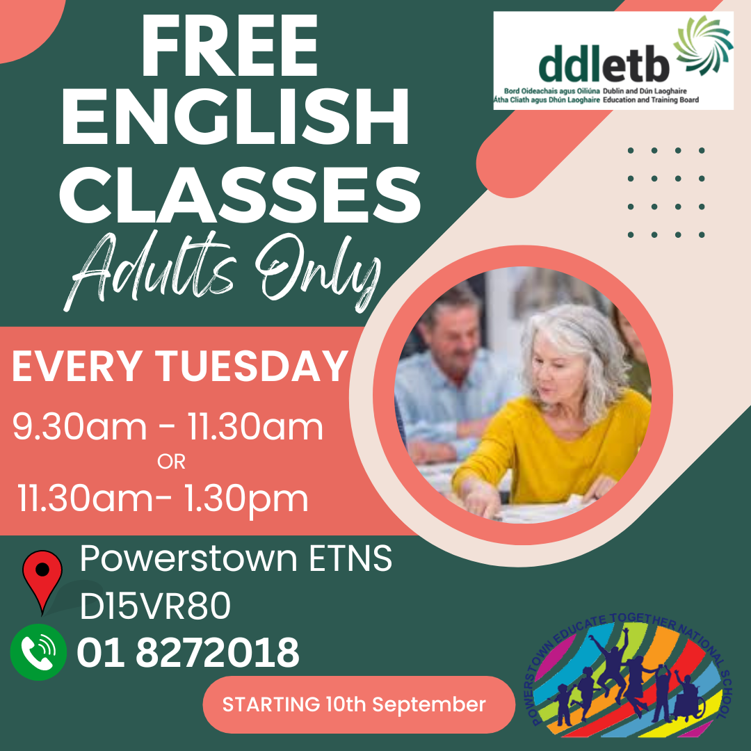 FREE ENGLISH CLASSES (ESOL) – Powerstown Educate Together National ...